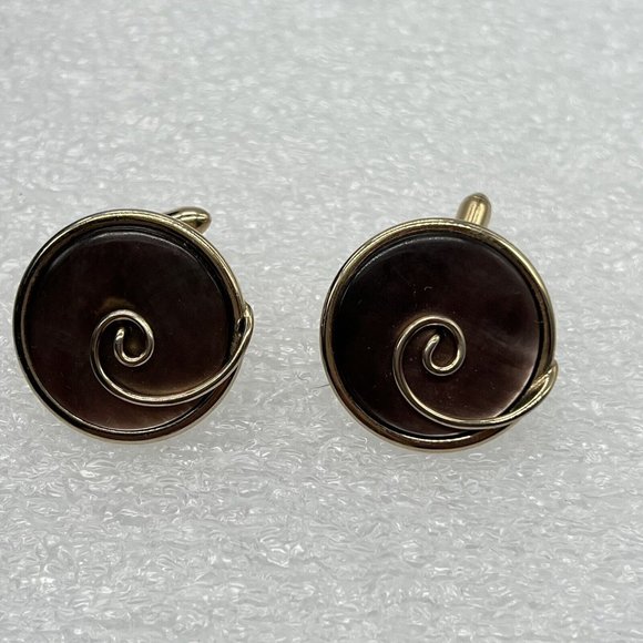 SWANK | Accessories | Swank Round Grey Stone Gold Tone Vintage Cuff ...